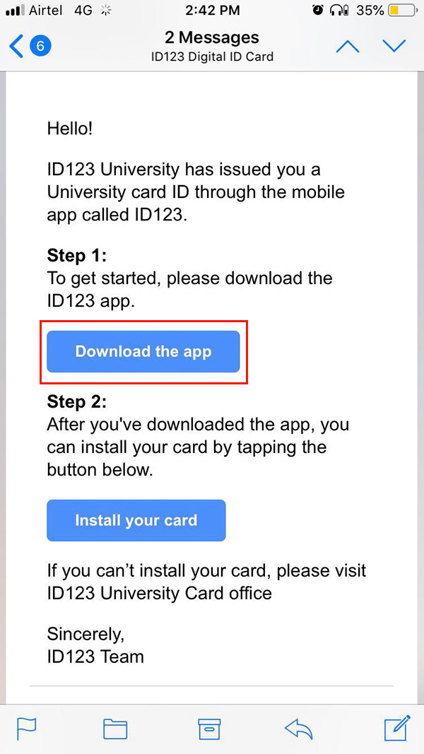 Installing your Card via Email Invitation - ID123