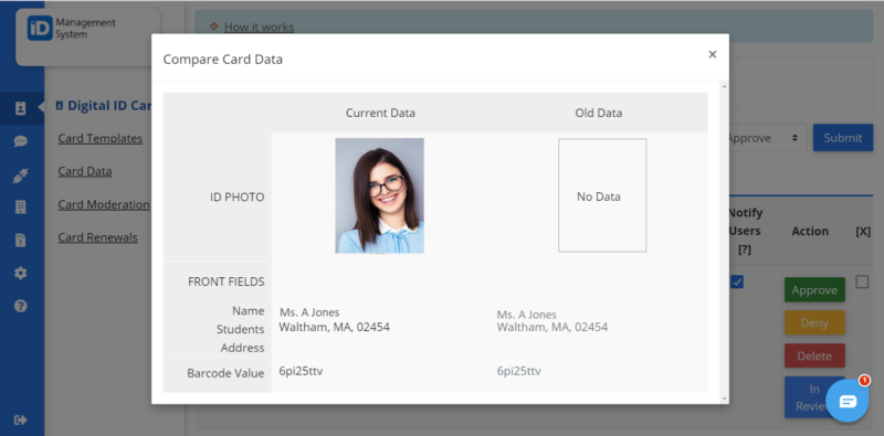 Moderating Card Data & Photos - ID123 Knowledgebase