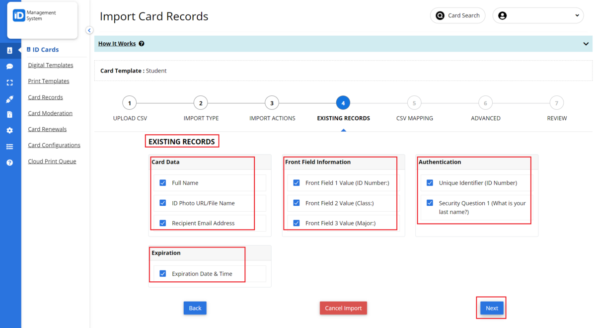 ID123 | How to Update Existing Card Records in Bulk via CSV in ID123’s ID Management System (IDMS)