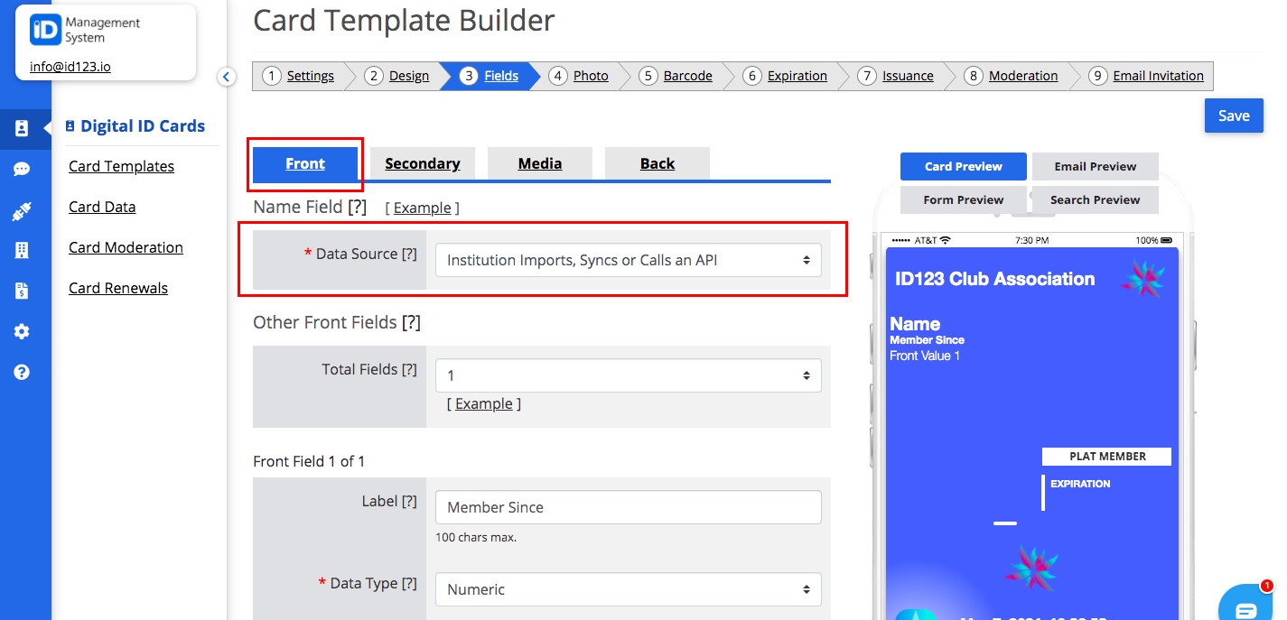Adding Card Fields to ID Cards - ID123 Knowledgebase