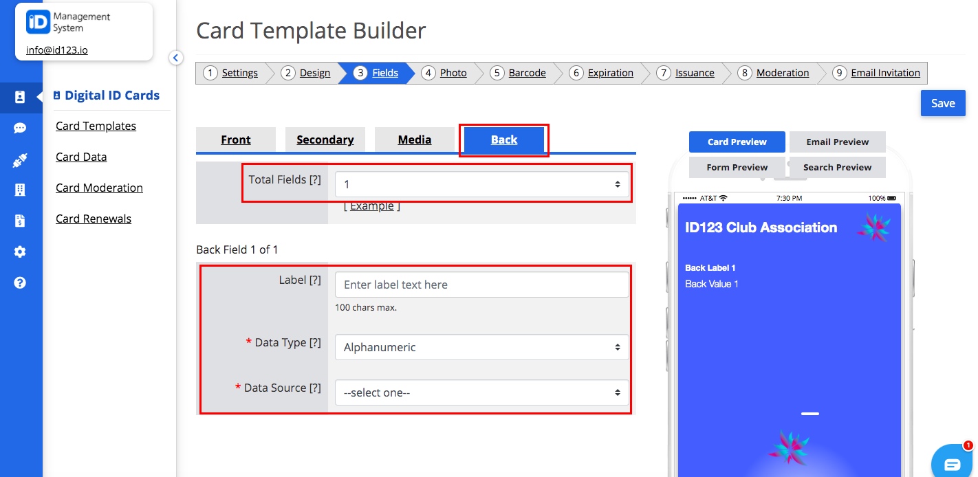 Adding Card Fields to ID Cards - ID123 Knowledgebase