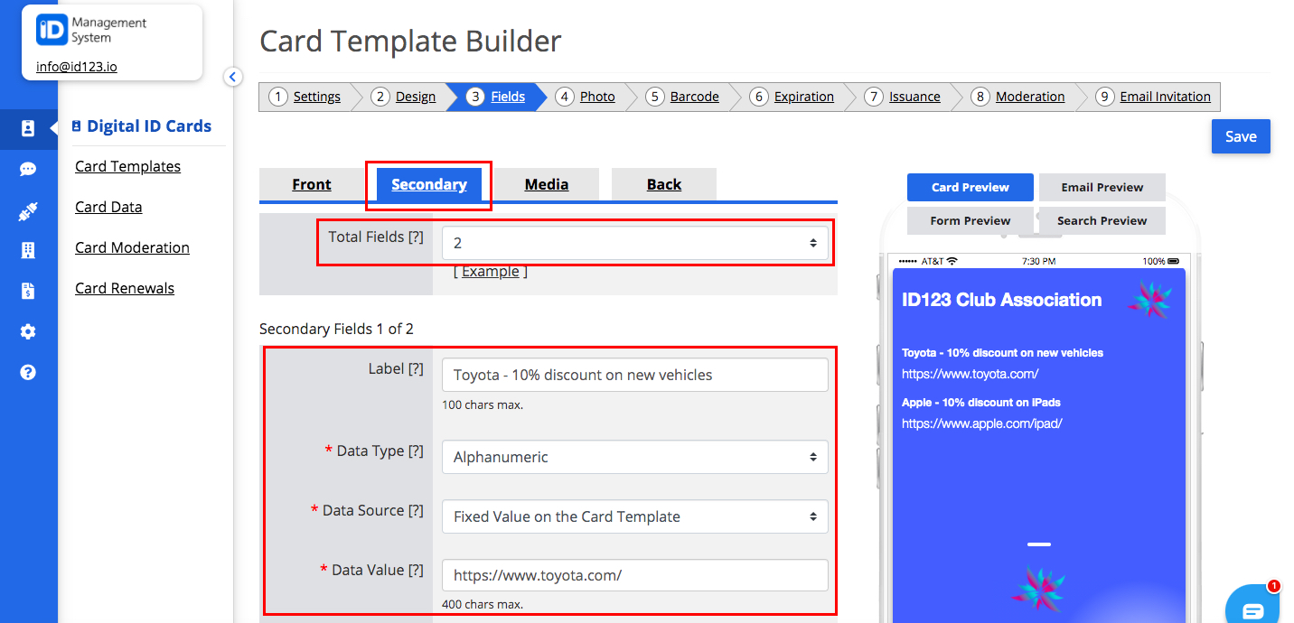 Adding Card Fields to ID Cards - ID123 Knowledgebase