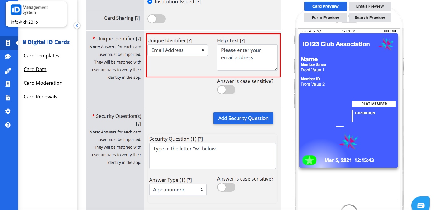 Updating Card Issuance Type to "Institution-Issued"