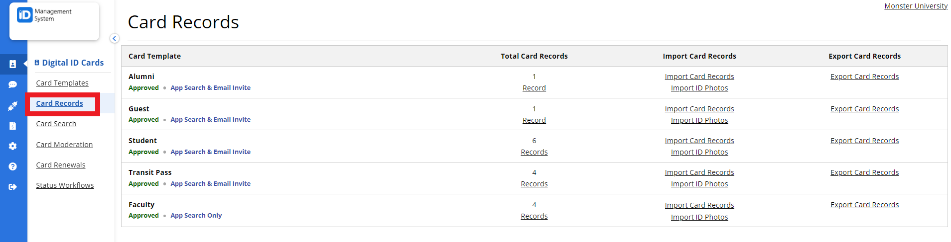 Adding Card Records One by One - ID123 Knowledgebase