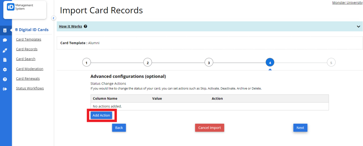 Importing New Card Records in Bulk via CSV - ID123