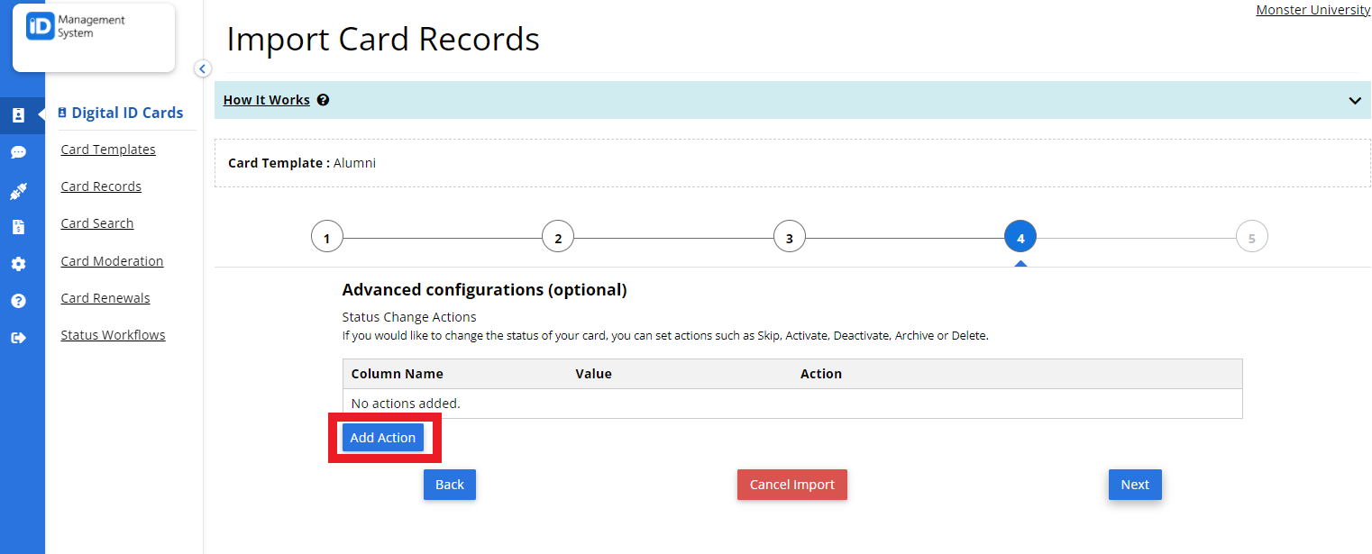 Importing New Card Records in Bulk via CSV - ID123