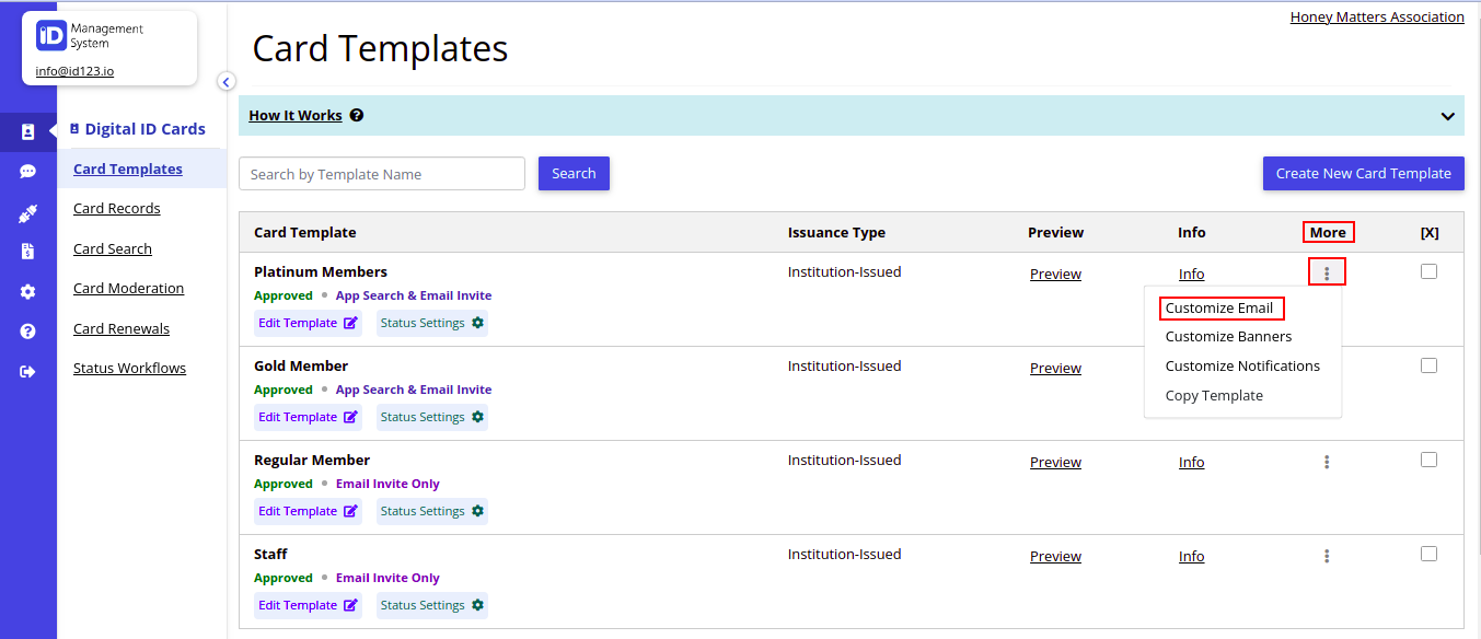 Customizing a Card Email Invite Template - ID123