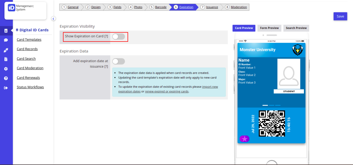 Adding Expiration Dates to ID Cards - ID123 Knowledgebase