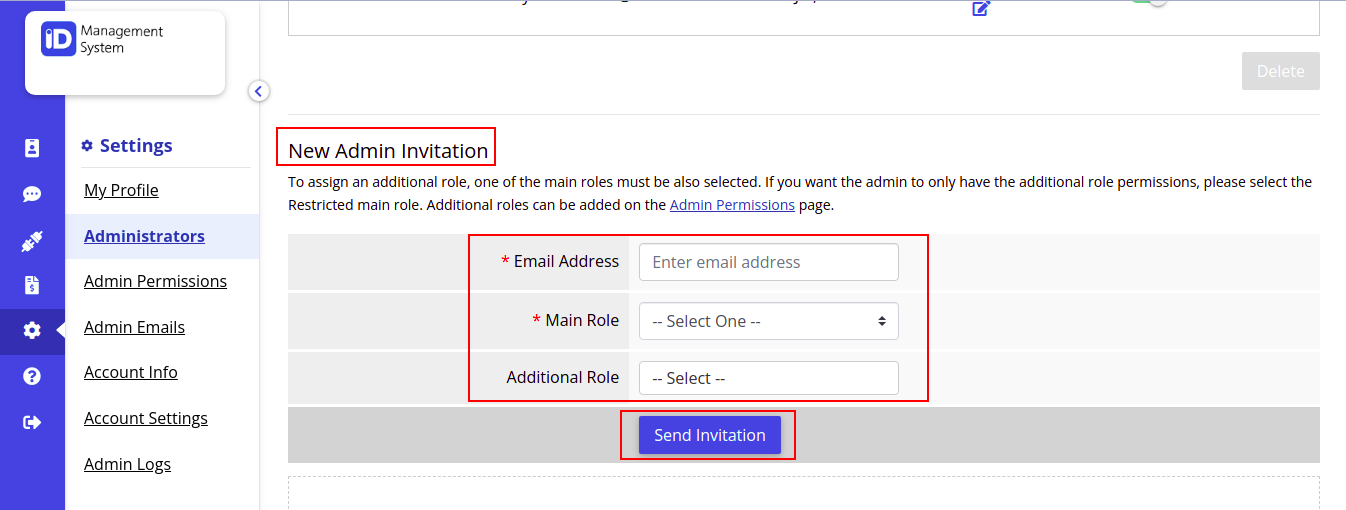 Adding New Account Admins - ID123 Knowledgebase