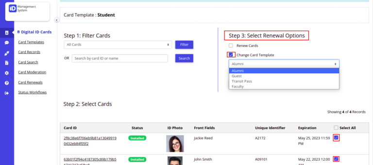 ID123 Knowledgebase | Move Card Record to a Different Template
