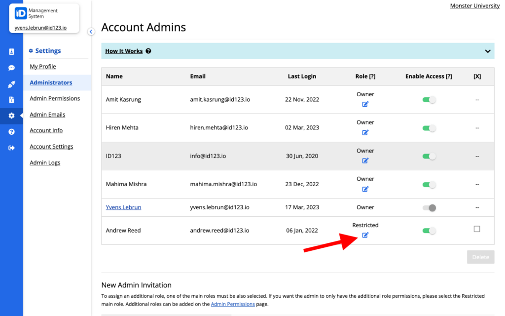 ID123 Knowledgebase | How to Assign an Admin to a Template(s)
