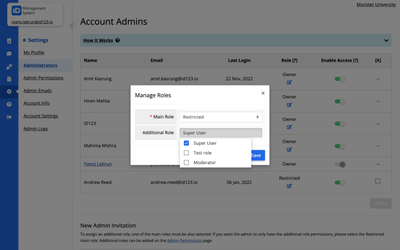 ID123 Knowledgebase | How to Assign an Admin to a Template(s)