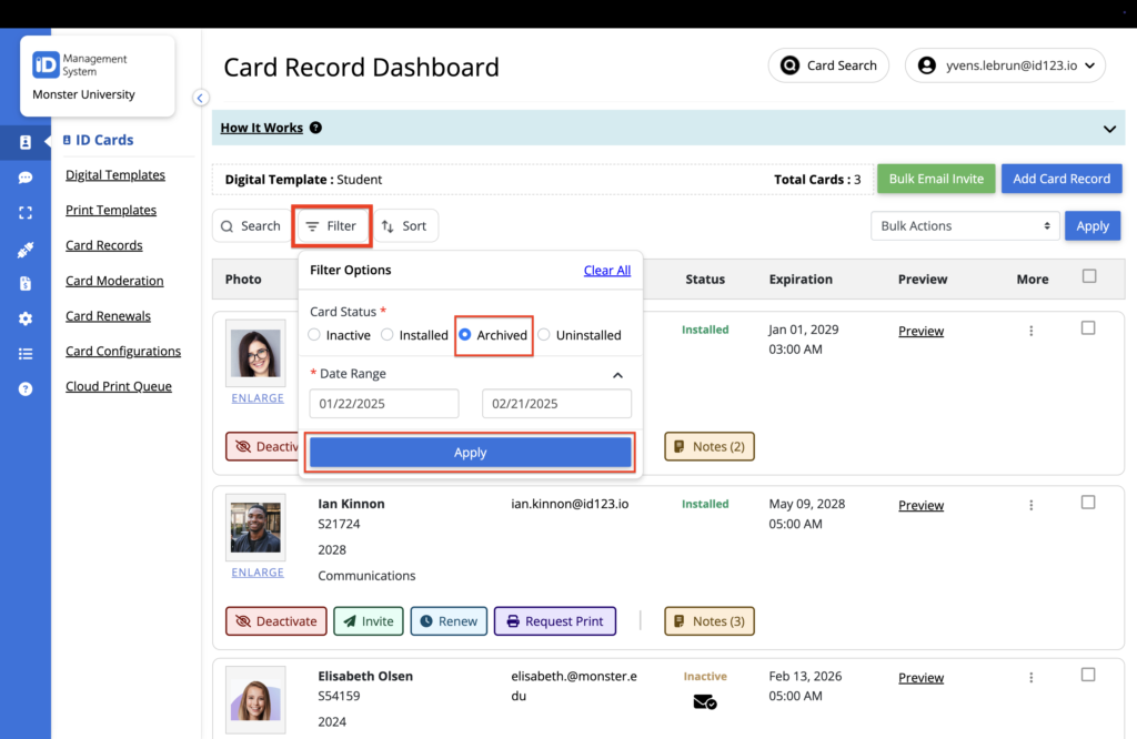 ID123 Knowledgebase | How to Permanently Delete a Card in the ID123 ID ...