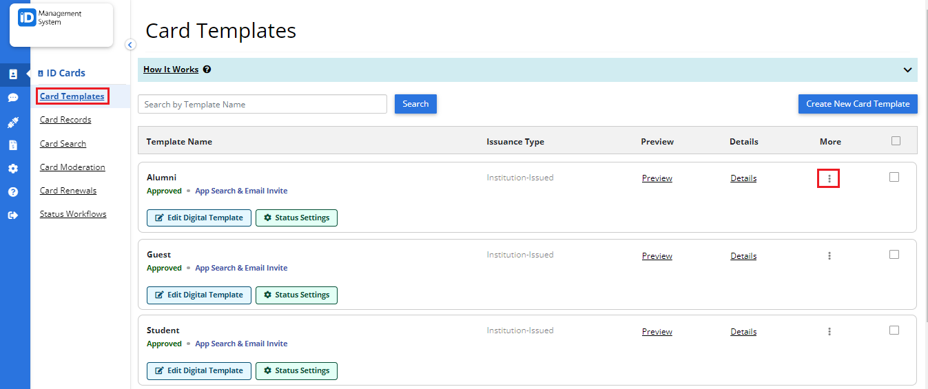 ID123 Knowledgebase | How to Duplicate a Card Template