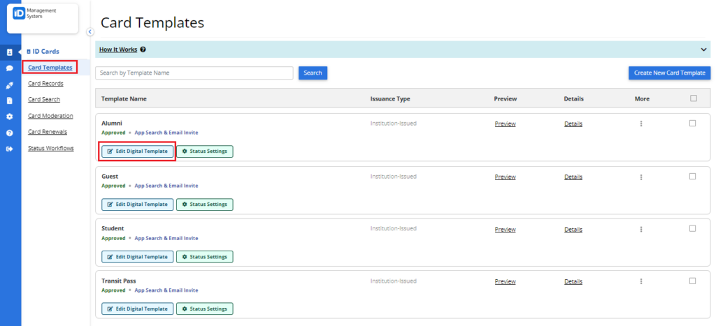 Updating Card Issuance Type to "Institution-Issued" - ID123