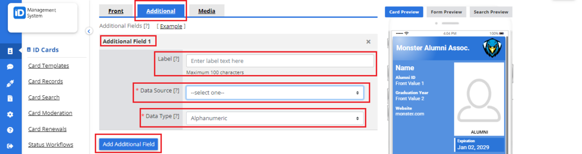Adding Card Fields to ID Cards - ID123 Knowledgebase