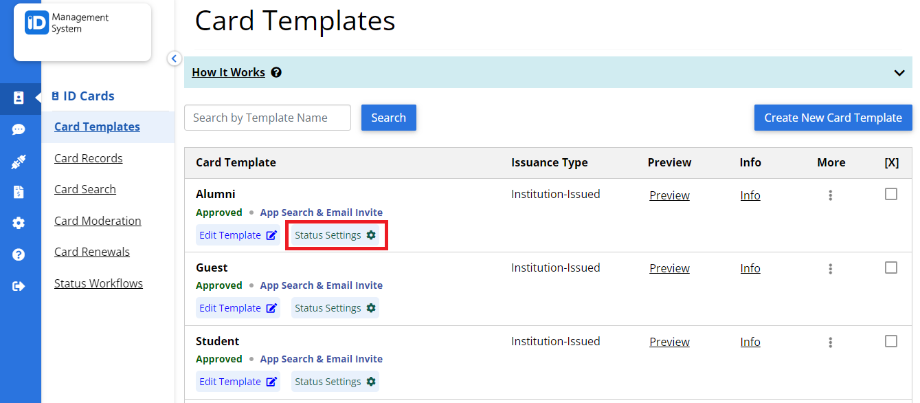 Changing Card Template Permissions - ID123 Knowledgebase