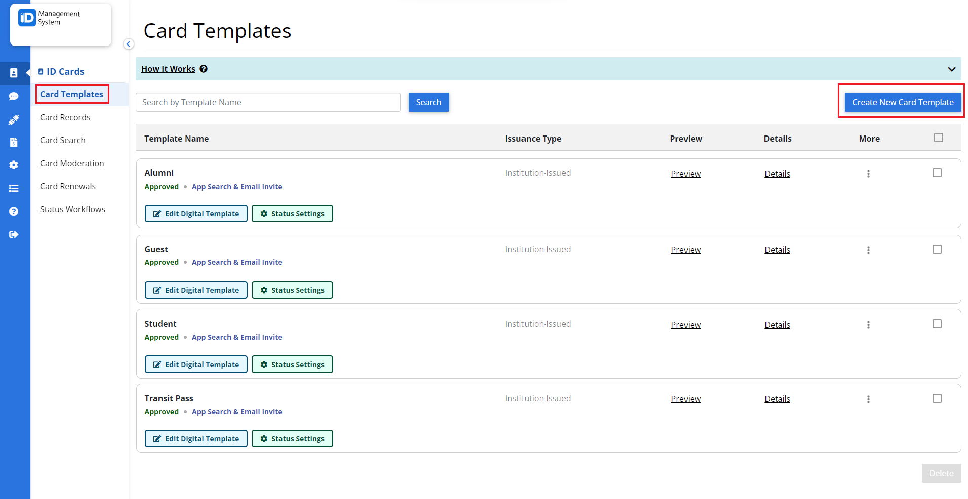 Creating a New Card Template - ID123 Knowledgebase