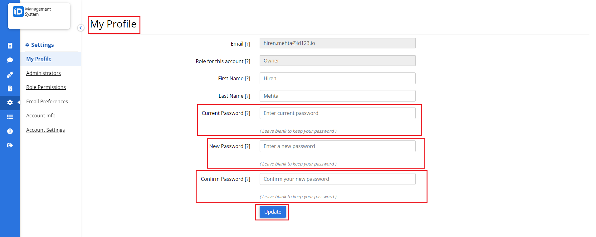 Updating Your Account Password - ID123 Knowledgebase