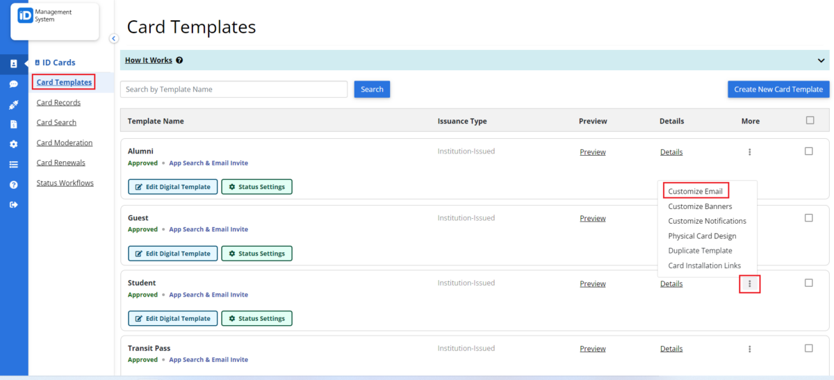 Customizing a Card Email Invite Template - ID123