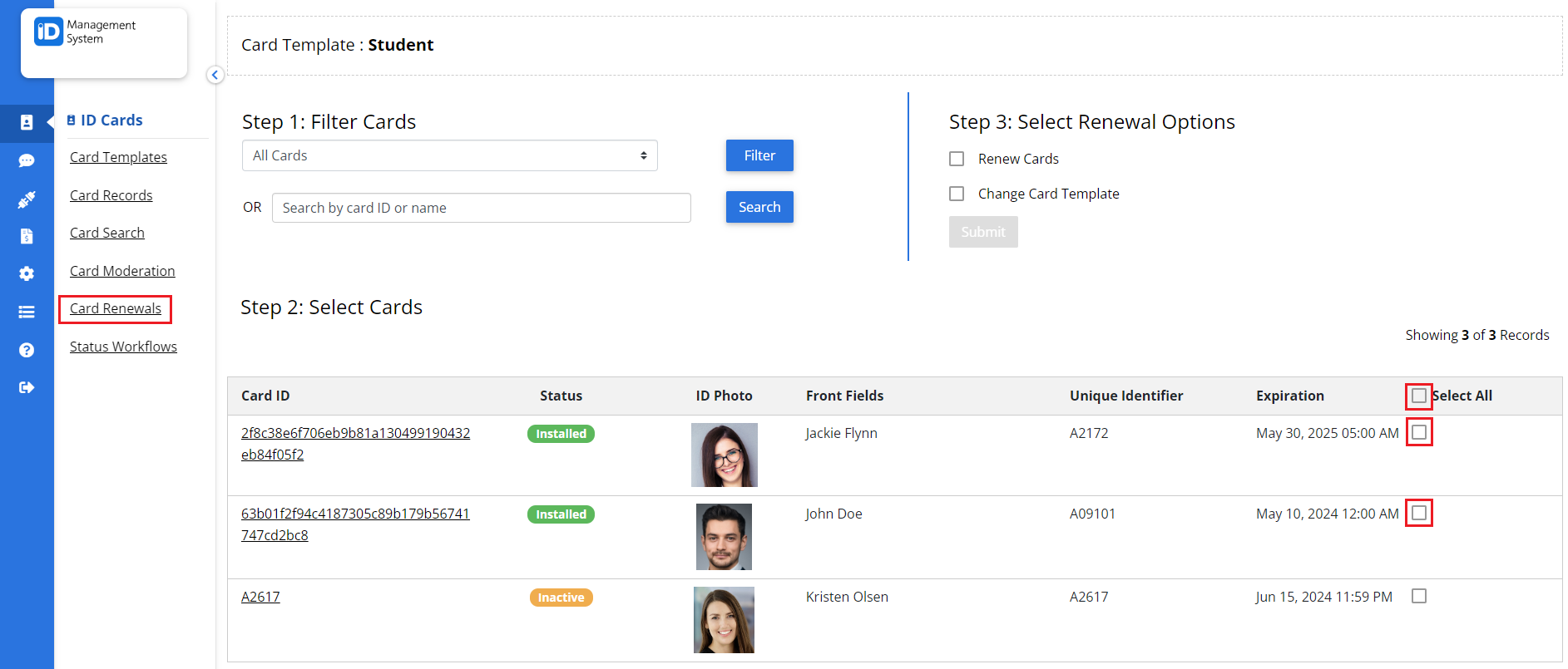 ID123 Knowledgebase | Move Card Record to a Different Template