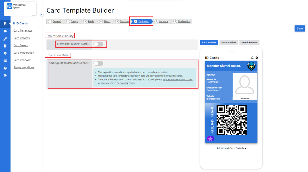 Adding Expiration Dates to ID Cards - ID123 Knowledgebase