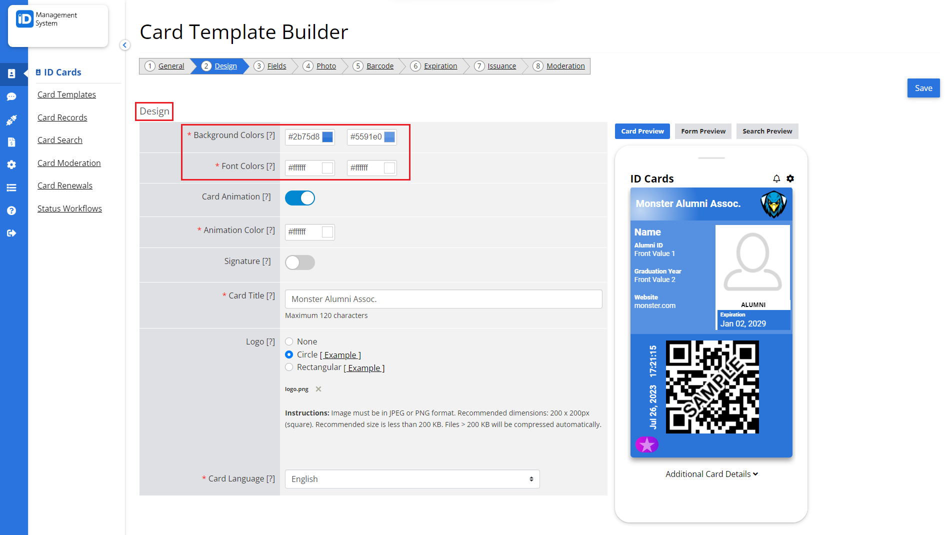 Customizing the Design of ID Cards - ID123 Knowledgebase