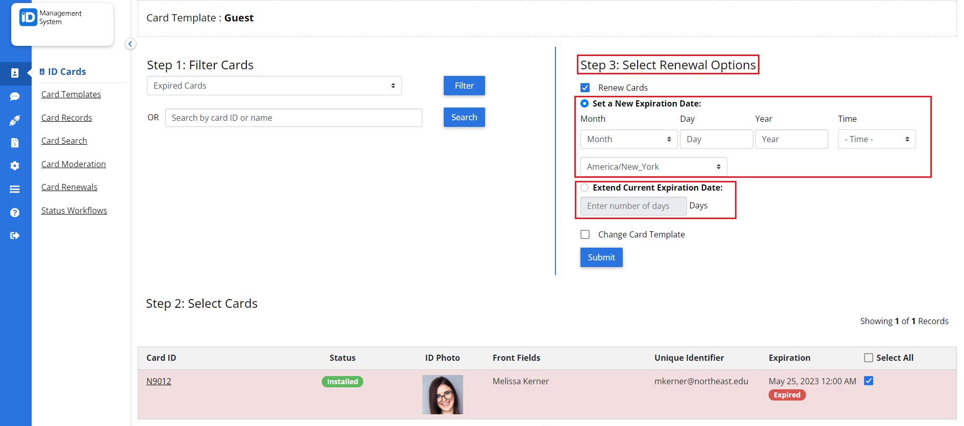 Renewing ID Cards - ID123 Knowledgebase