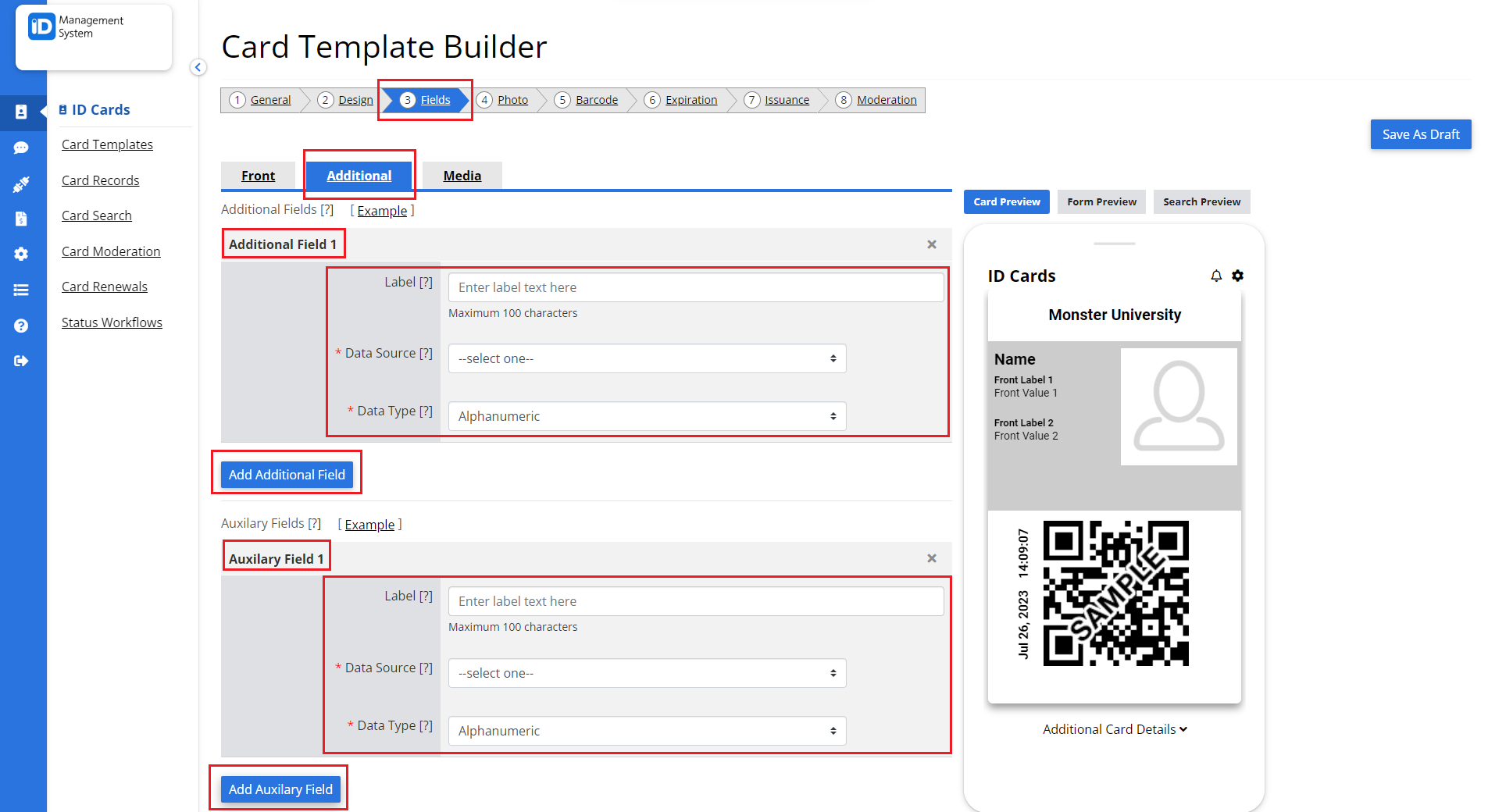Creating a New Card Template - ID123 Knowledgebase