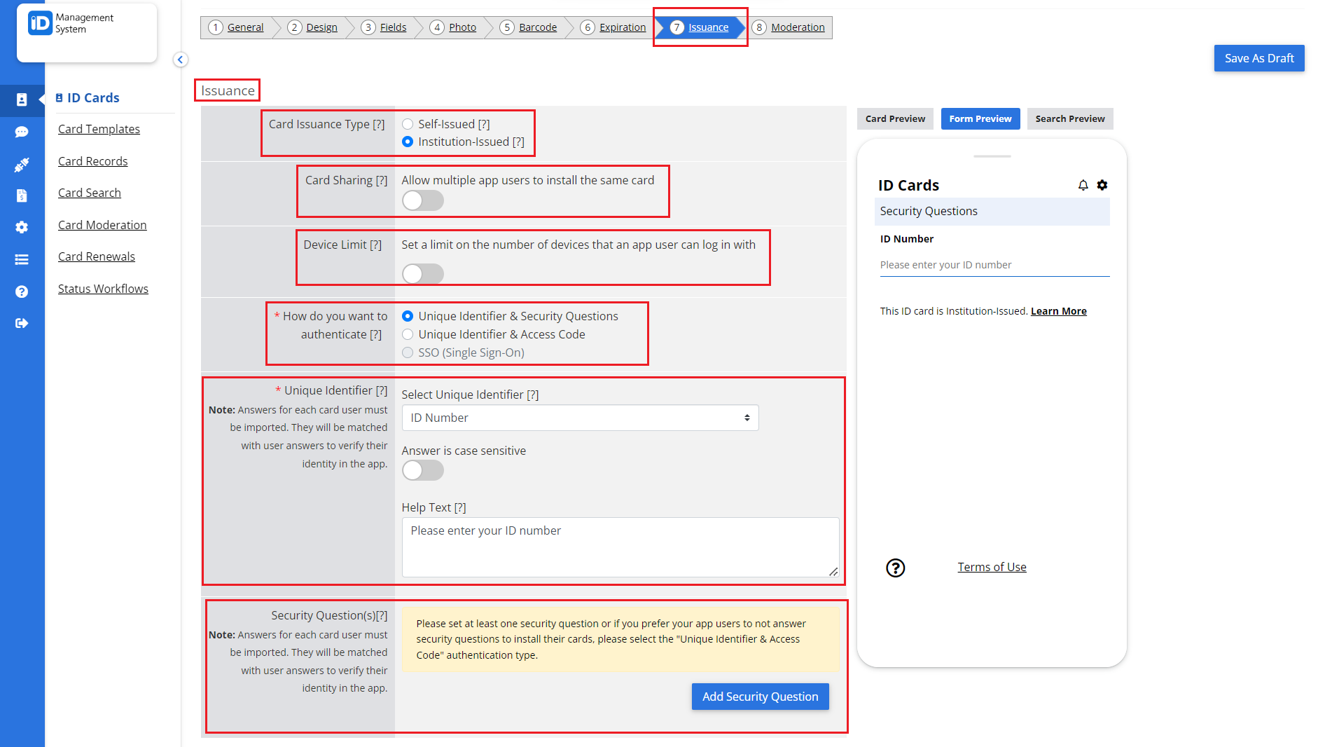 Creating a New Card Template - ID123 Knowledgebase
