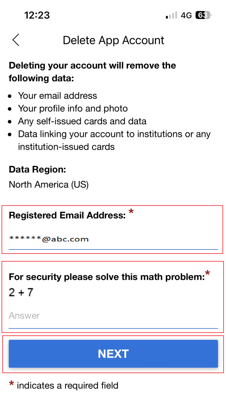 Deleting Your App Account - ID123 Knowledgebase