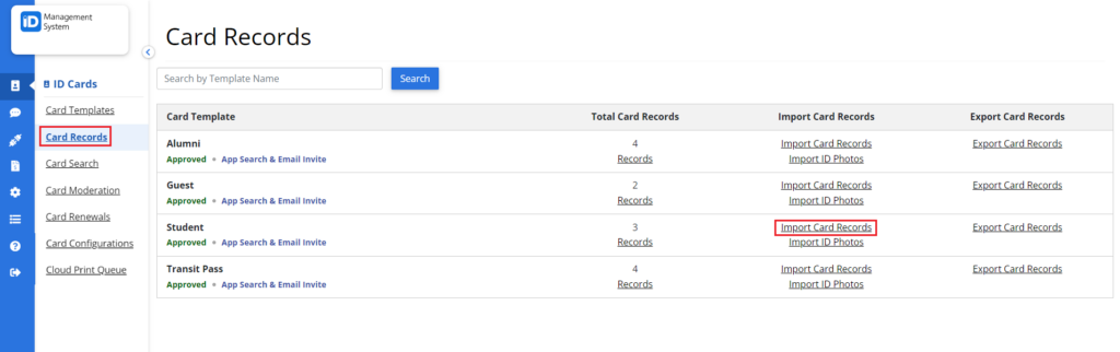 Importing New Card Records in Bulk via CSV - ID123