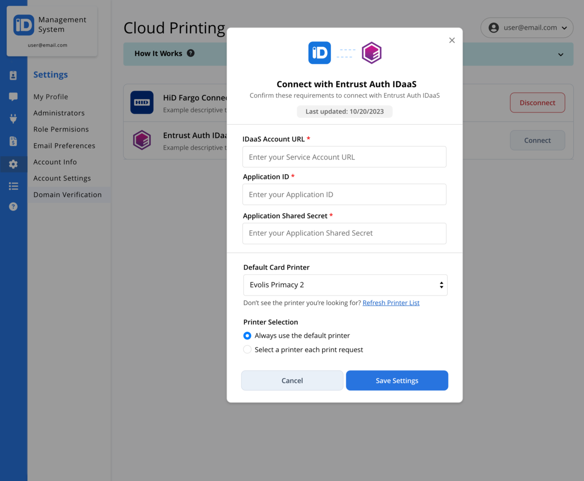 ID123 + Entrust Instant ID as a Service ID Design Integration Guide